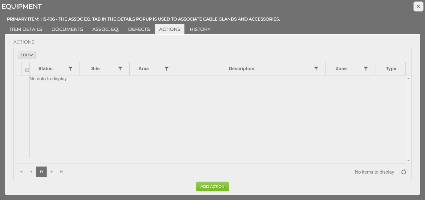 Actions - ExOnline Help