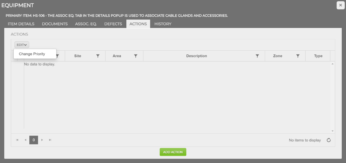 Actions - ExOnline Help