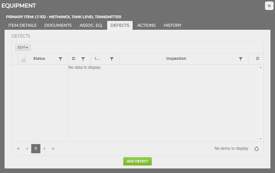 Defects - ExOnline Help