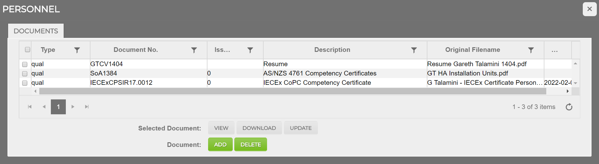Project Personnel - ExOnline Help